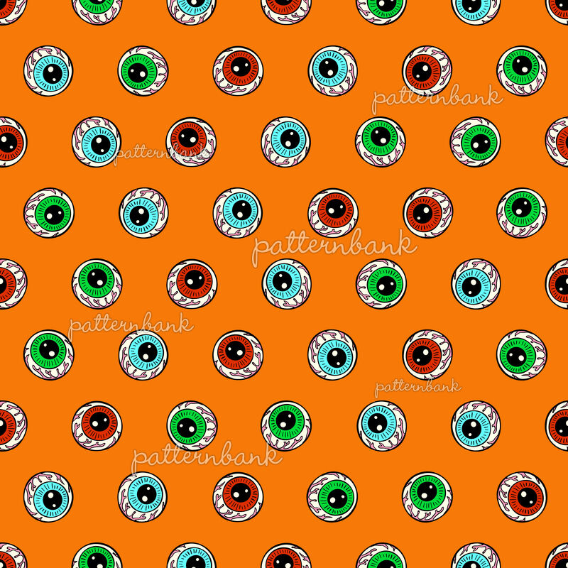 Spooky Eyeballs Halloween by SimiSwimStudio Seamless Repeat Vector ...
